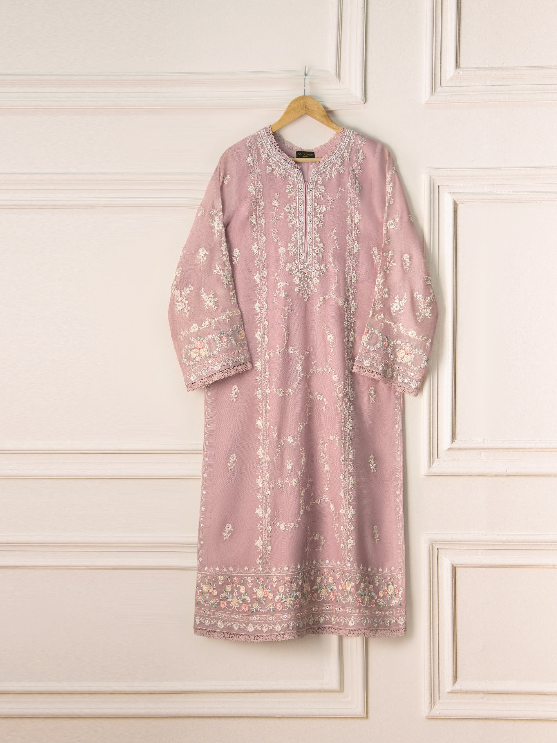 2 Piece- Pure Cotton Net Embroidered Suit S110849 – Aghanoorinternational