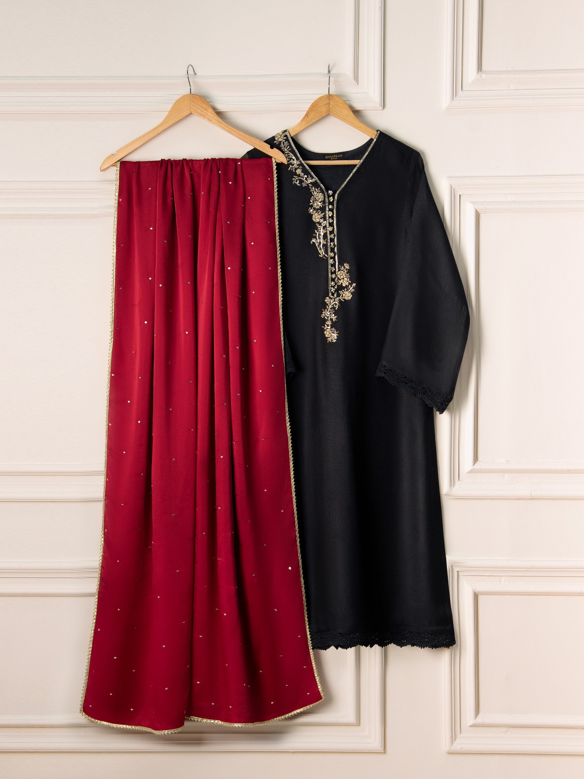 3 Piece- Pure Cotton Net Embroidered Suit S110761 – Aghanoorinternational