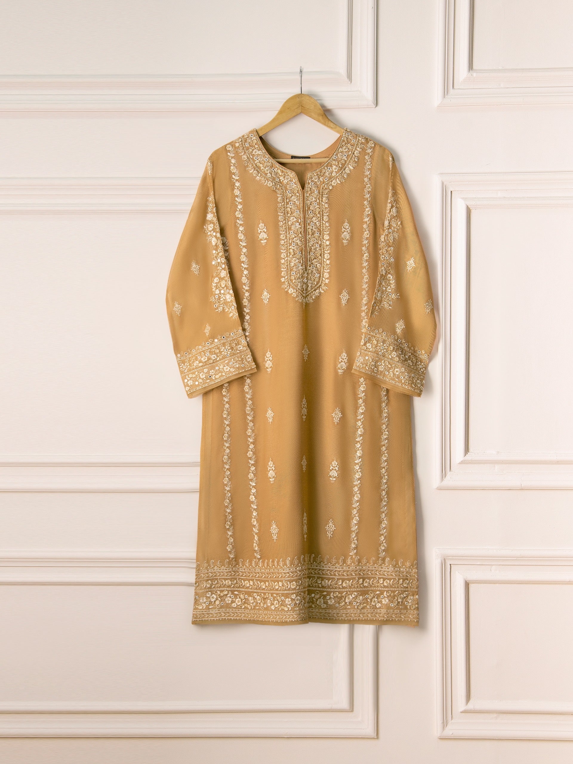 2 Piece- Pure Cotton Net Embroidered Suit S110700 – Aghanoorinternational