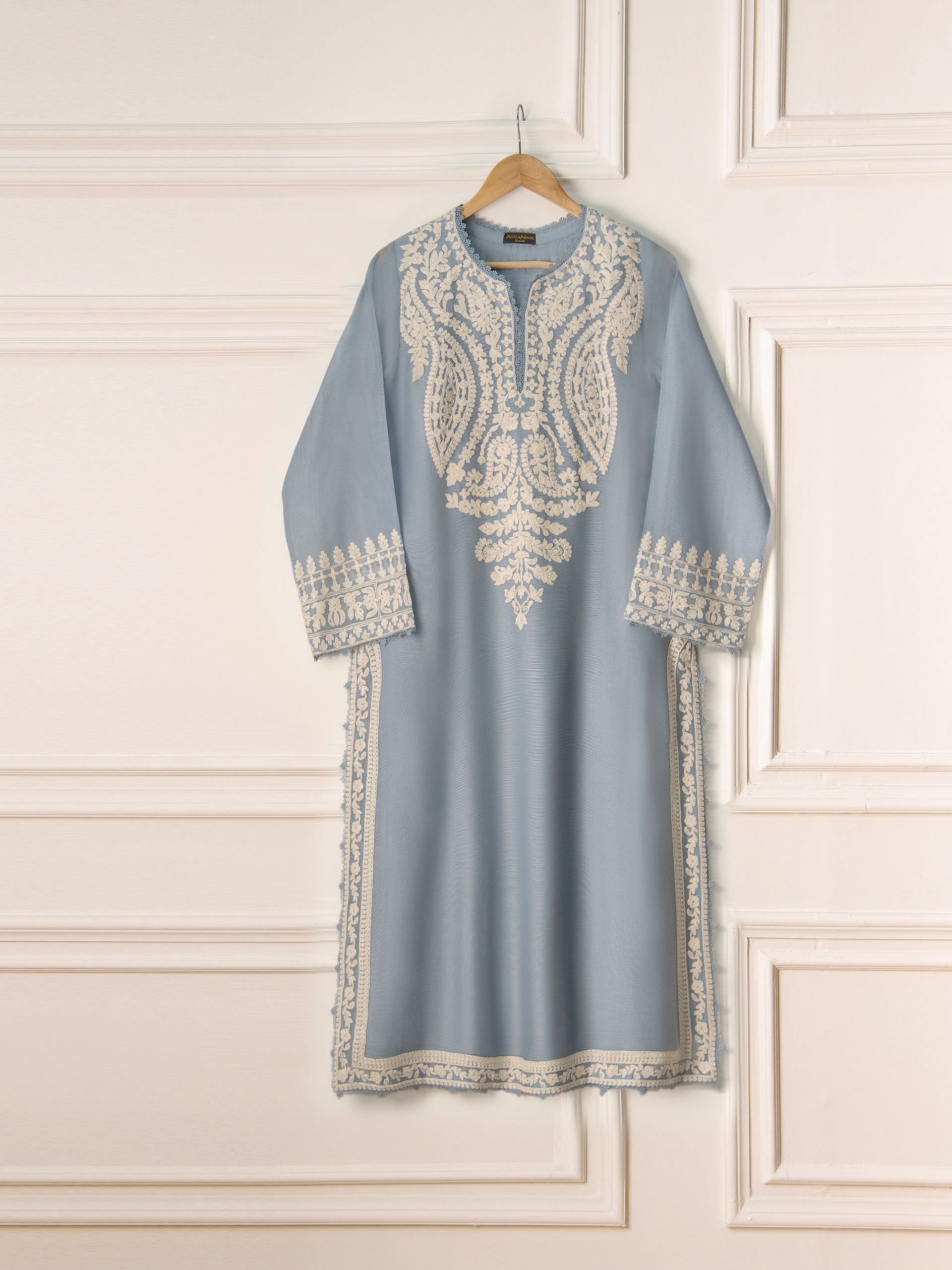 2 Piece- Pure Cotton Net Embroidered Suit S110901 – Aghanoorinternational