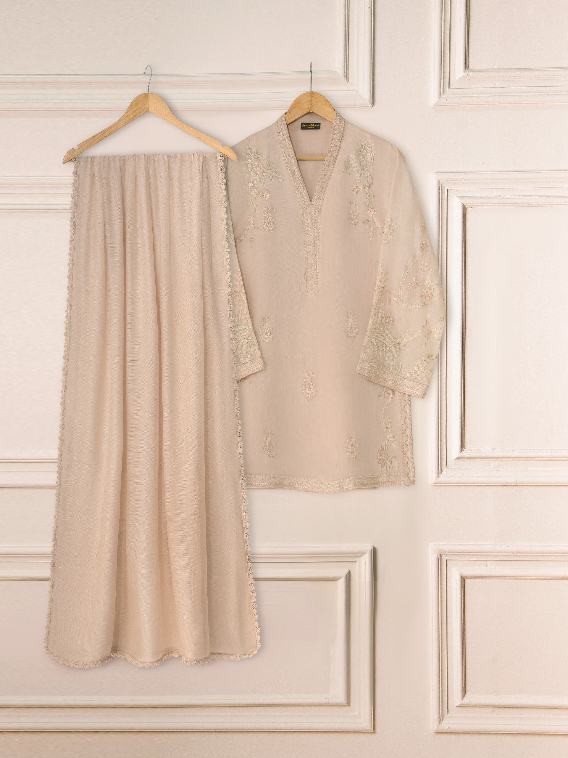 3 Piece - Pure Cotton Net Embroidered Suit S111299 – Aghanoorinternational