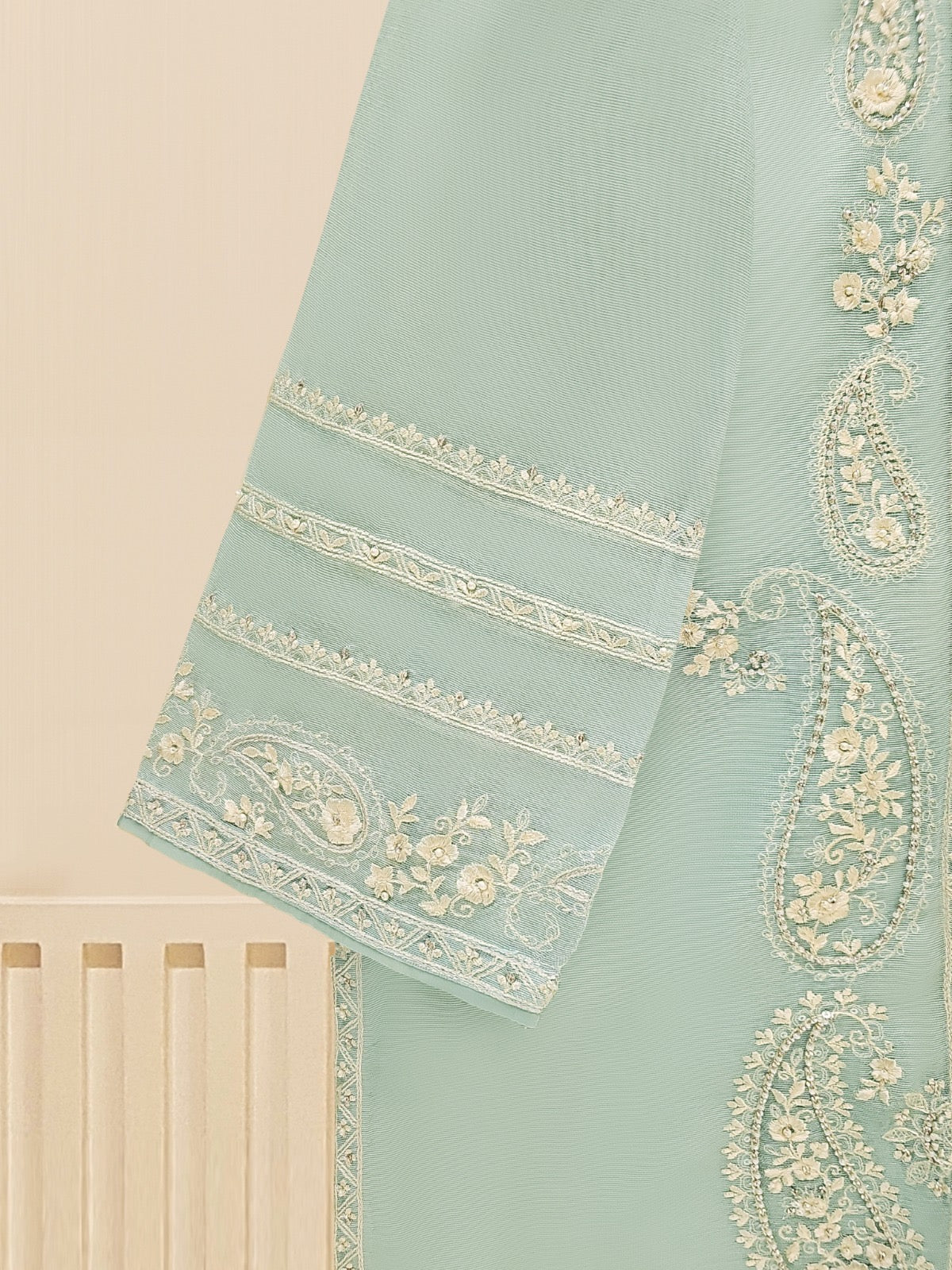 3 Piece - Pure Cotton Net Embroidered Suit S109445 – Aghanoorinternational