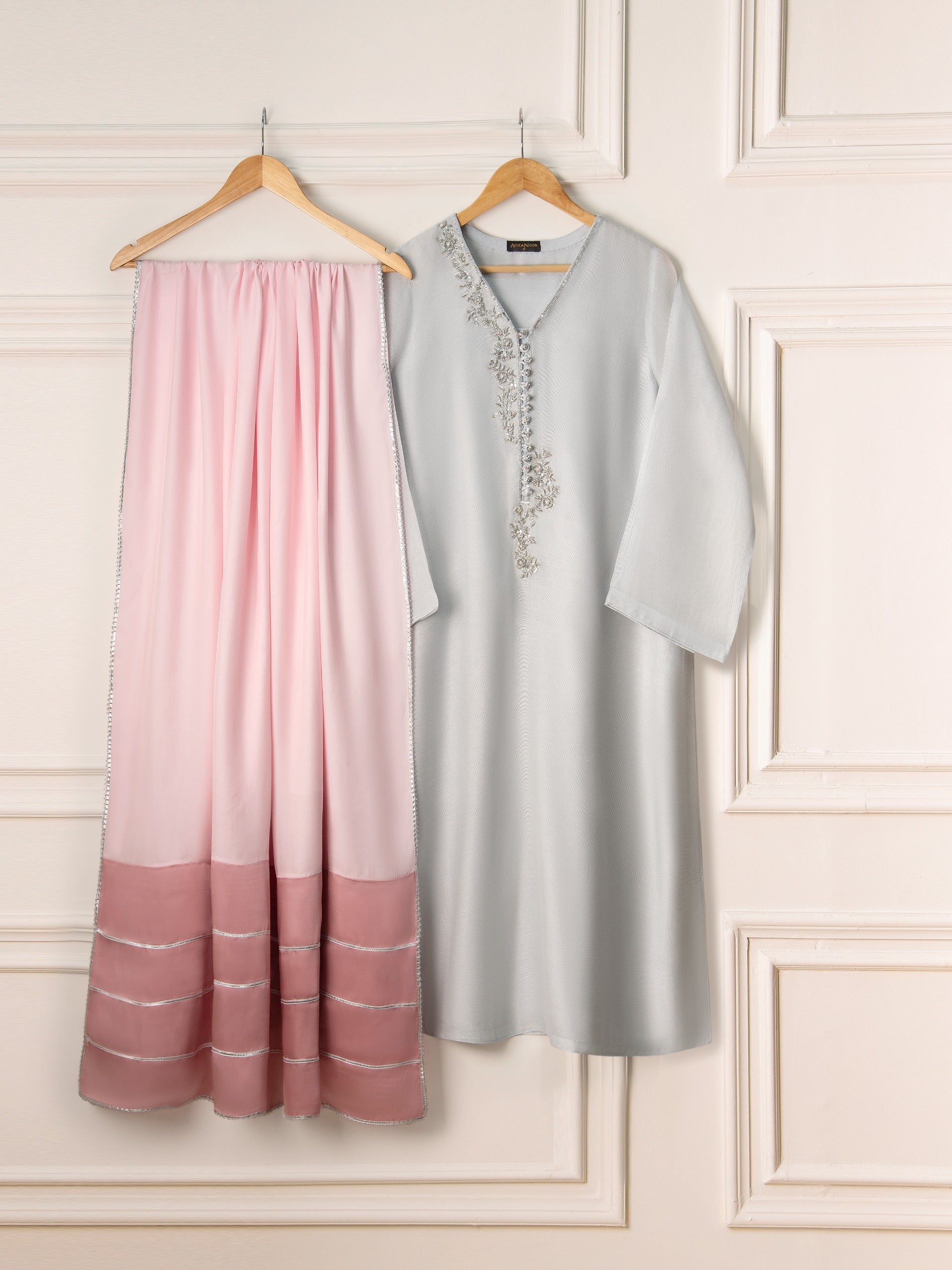 3 Piece- Pure Cotton Net Embroidered Suit S110936 – Aghanoorinternational