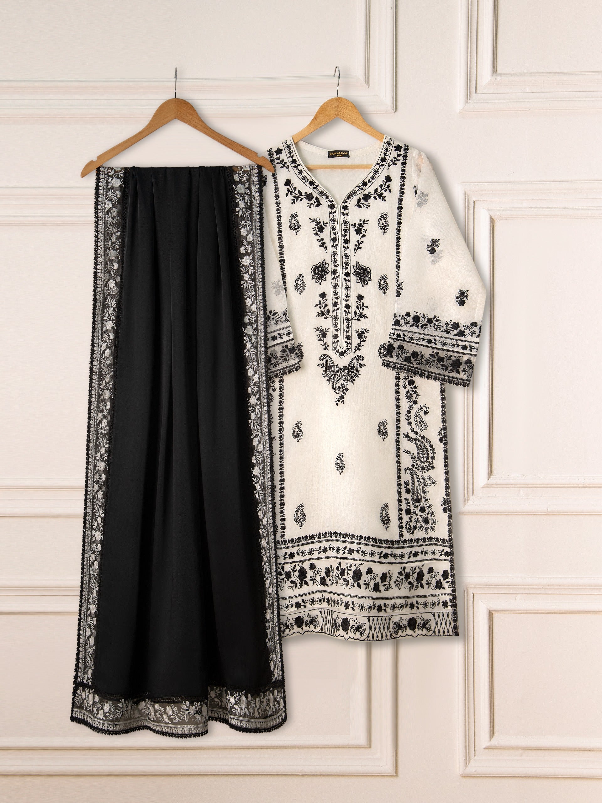 3 Piece- Pure Cotton Net Embroidered Suit S111205 – Aghanoorinternational