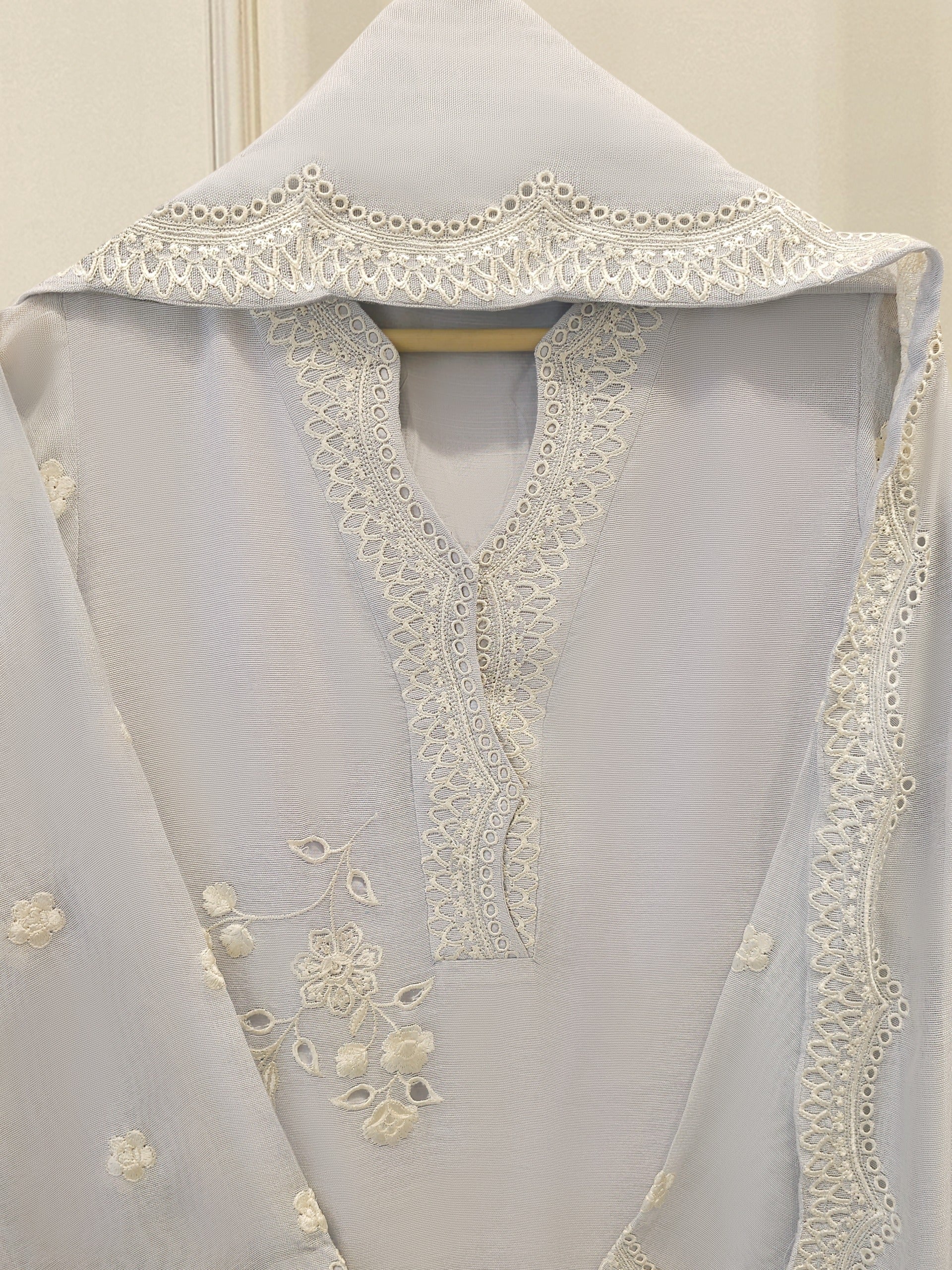 3 Piece - Pure Embroidered Cotton Net Suit S112081 – Aghanoorinternational