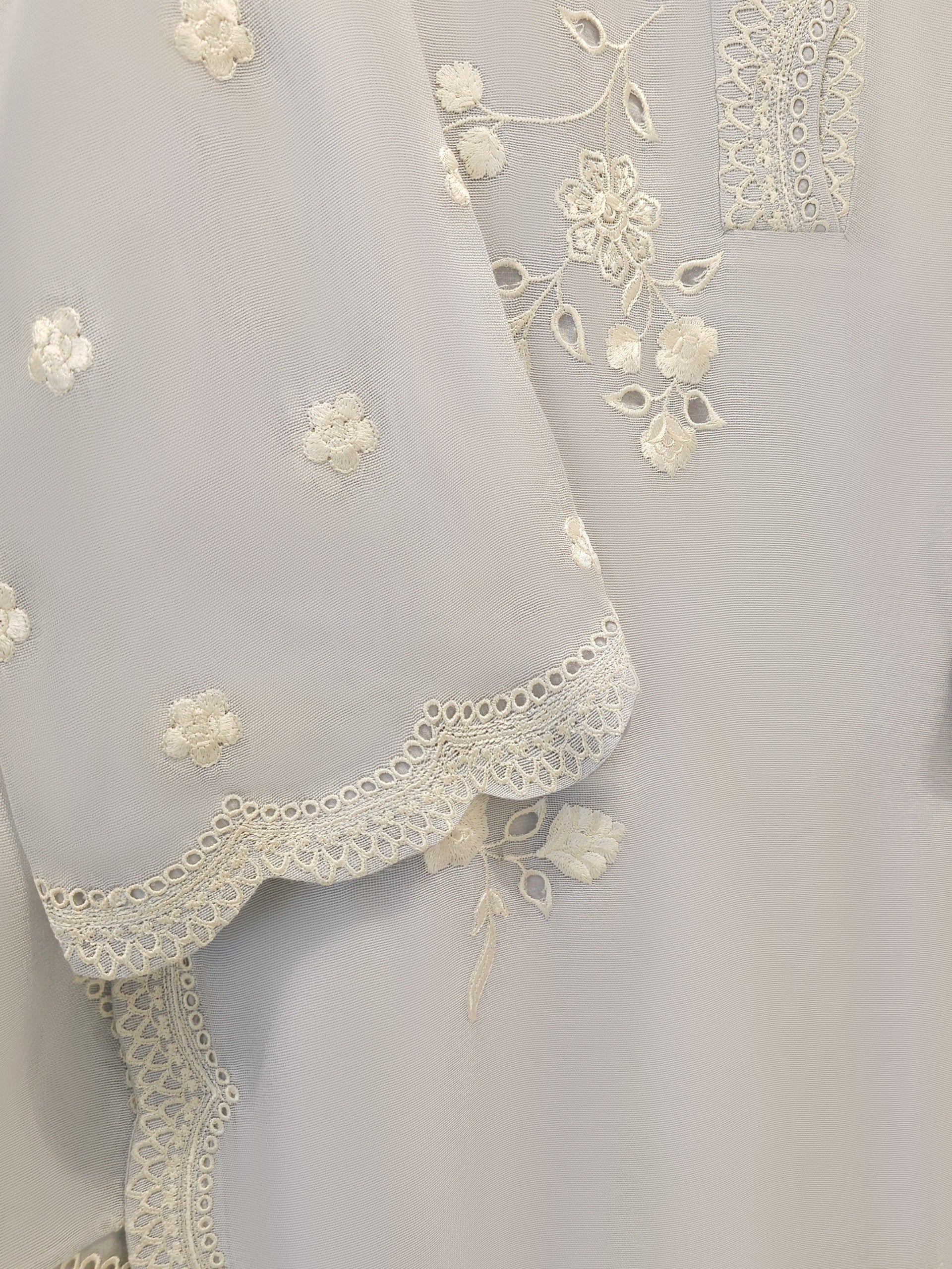 3 Piece - Pure Embroidered Cotton Net Suit S112081 – Aghanoorinternational