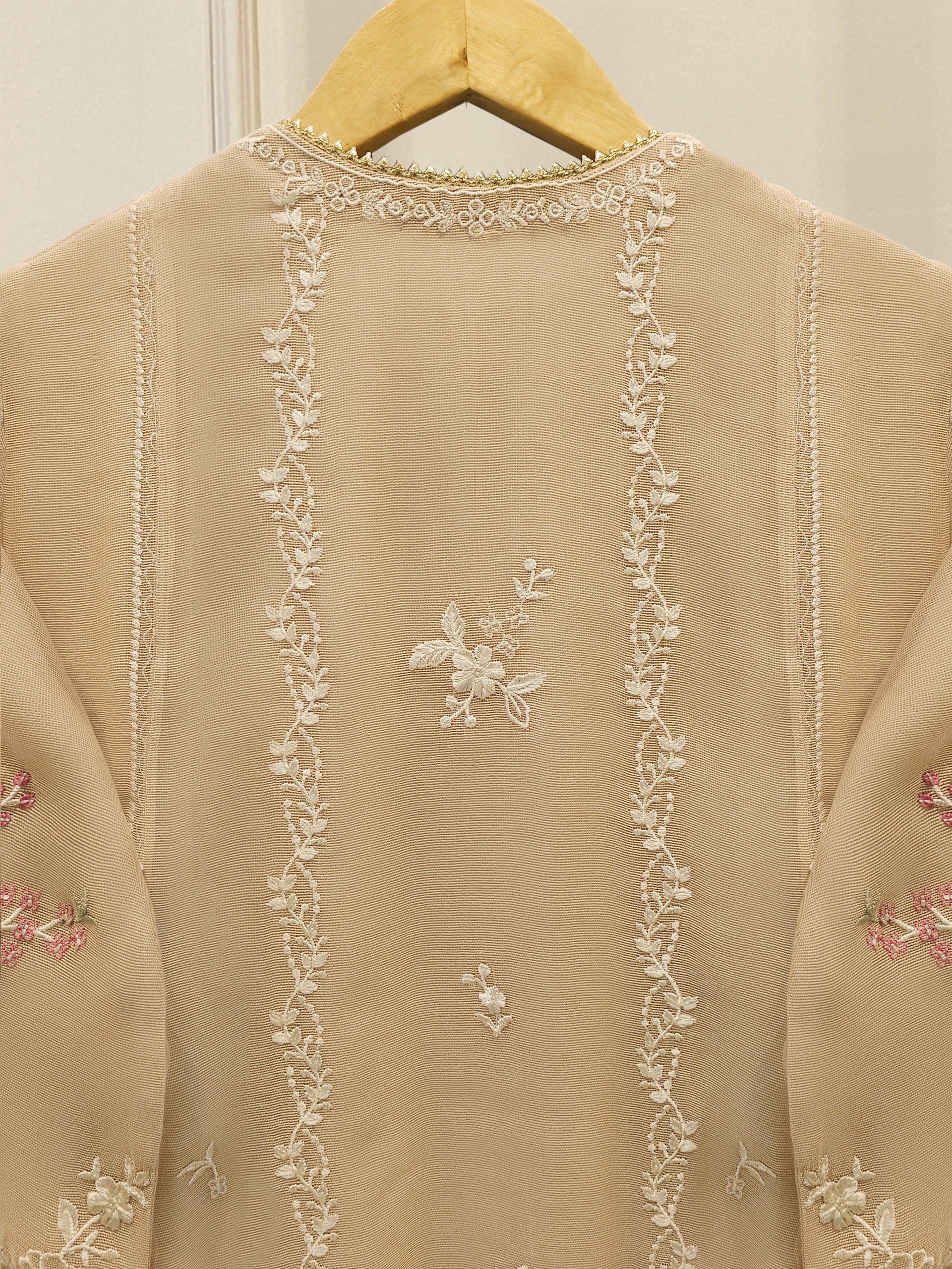 3 Piece - Pure Embroidered Cotton Net Suit S112680 – Aghanoorinternational