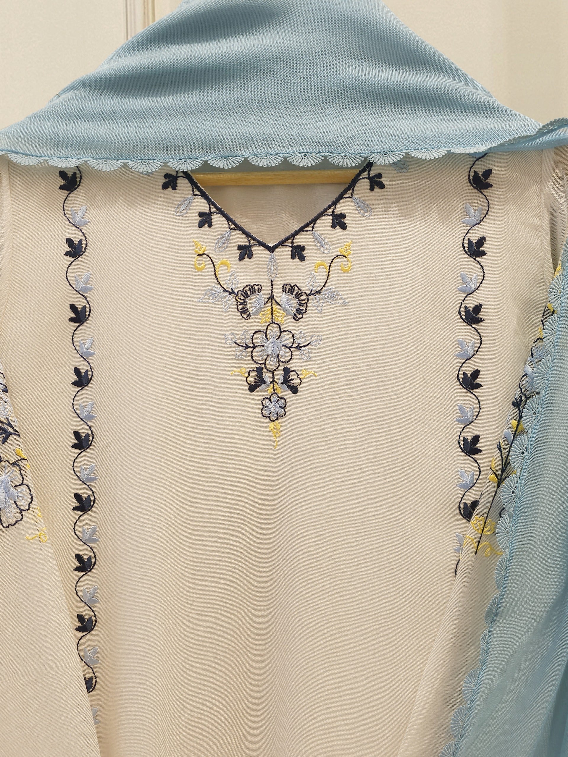 3 Piece - Pure Embroidered Cotton Net Suit S112778 – Aghanoorinternational