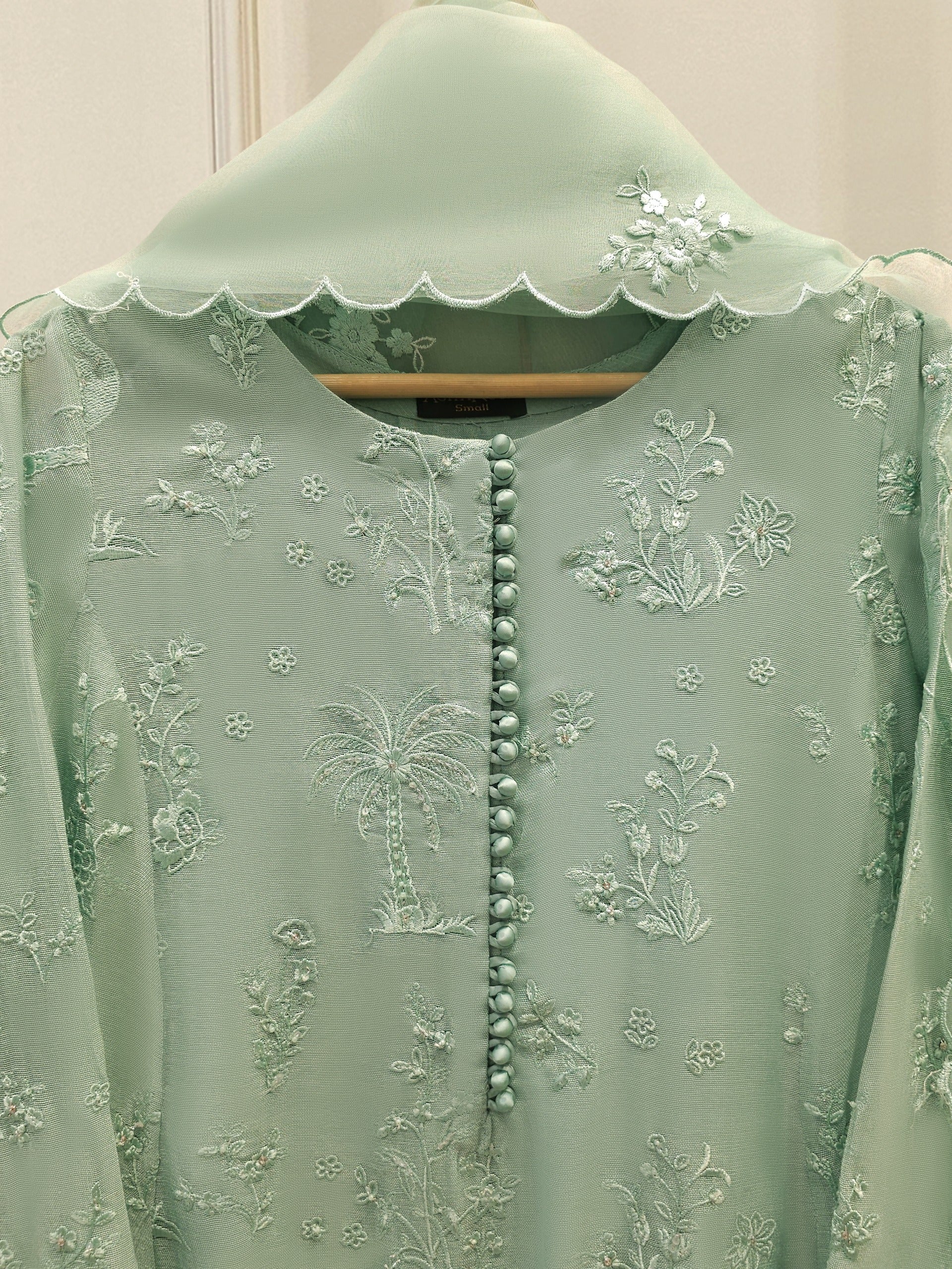 3 Piece - Pure Embroidered Cotton Net Suit S111867 – Aghanoorinternational